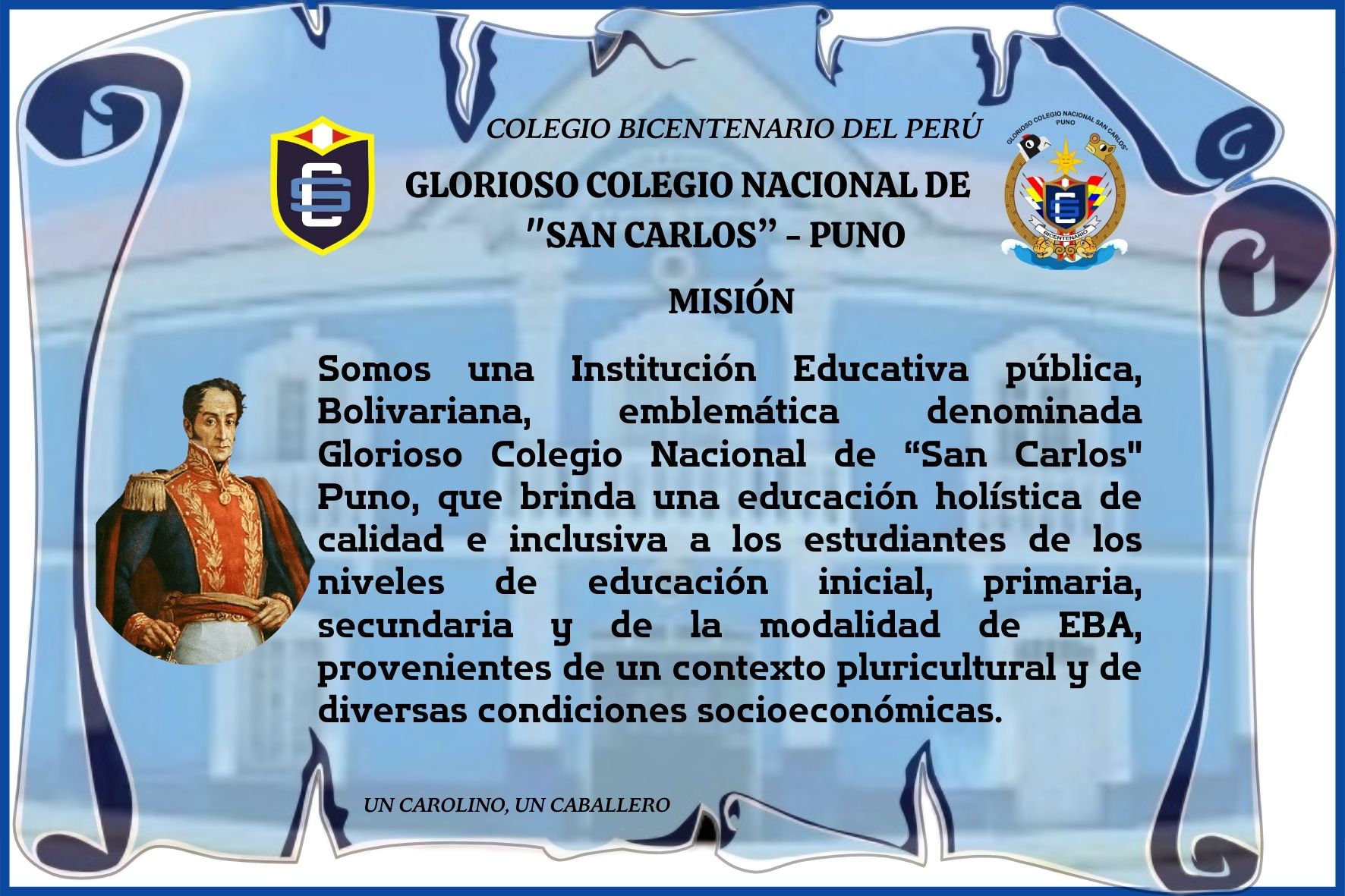 Misíon - Institución Educativa Integrada Glorioso de "San Carlos" - Puno