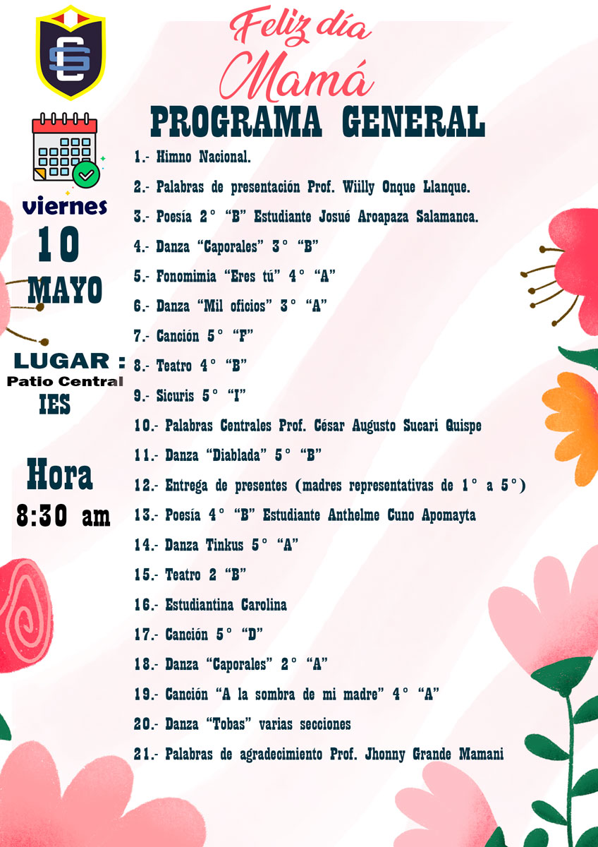 HOMENAJE AL DIA DE LA MADRE - Institución Educativa Integrada Glorioso ...